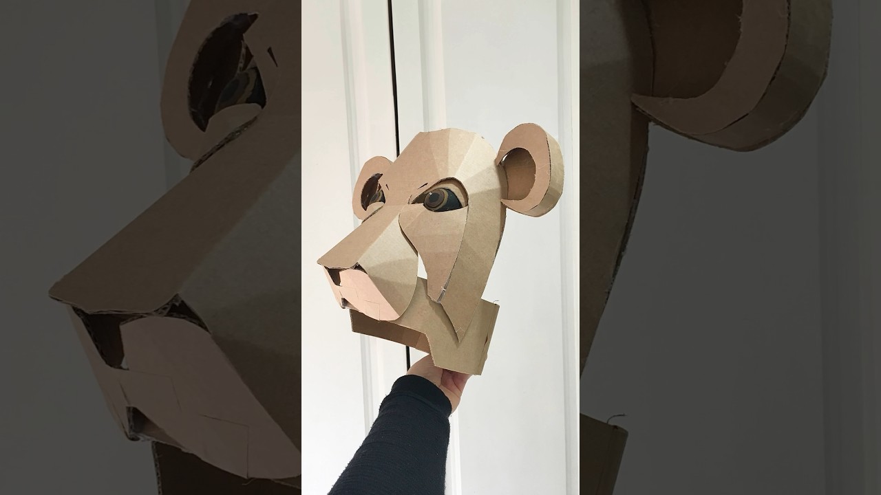 DIY cardboard Lion headdress by Zygote Brown Designs