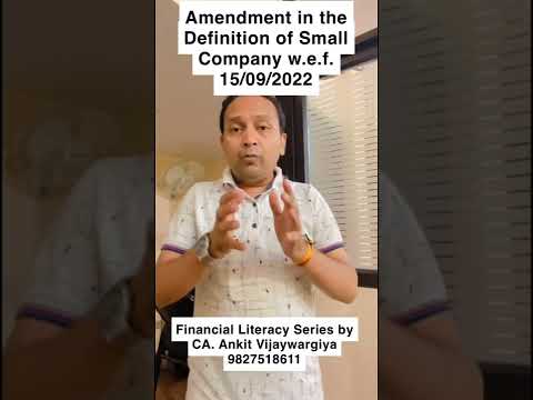 Amendment in definition of small company