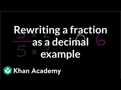 Basic example of rewriting a fraction as a decimal | Decimals | Pre-Algebra | Khan Academy