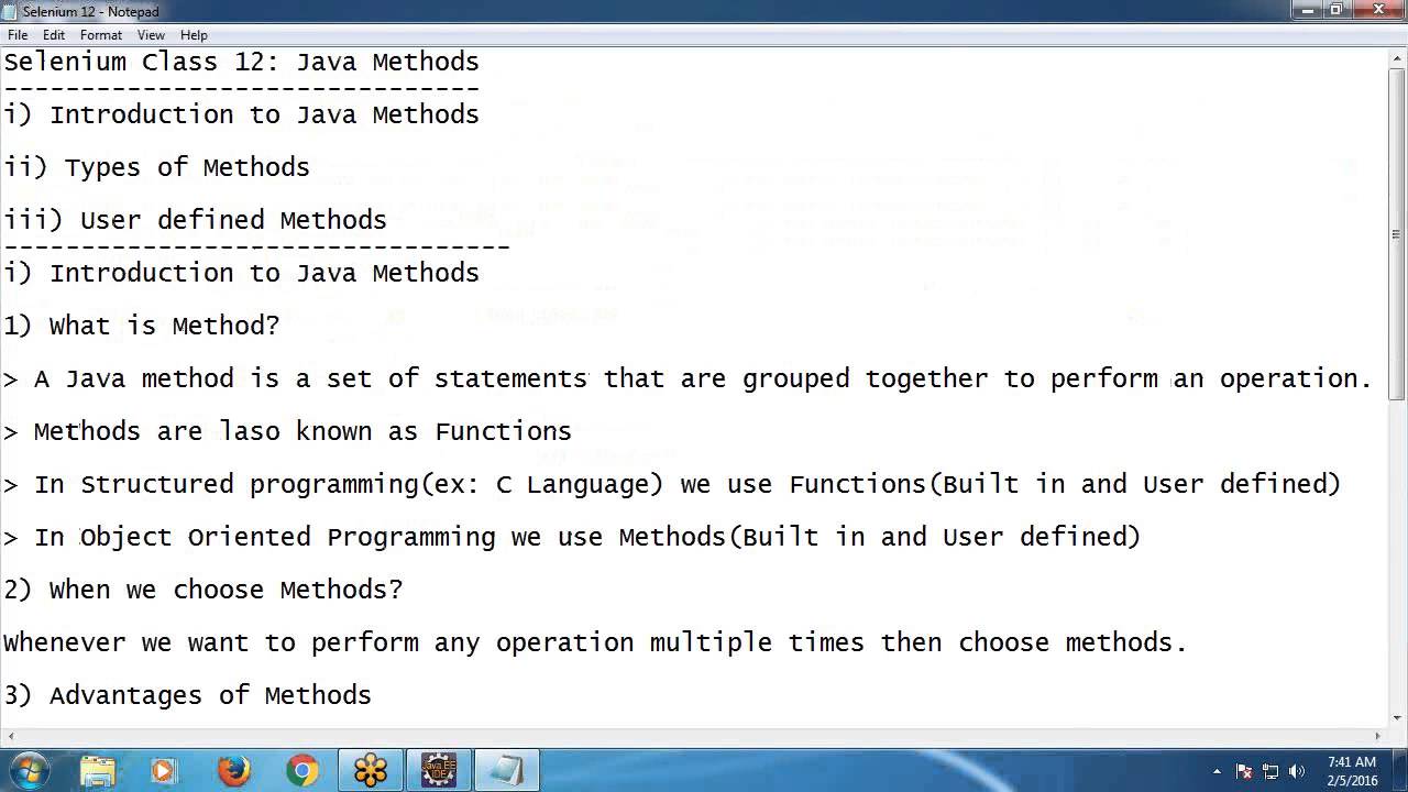 Selenium Tutorial 12: User Defined Methods in Java
