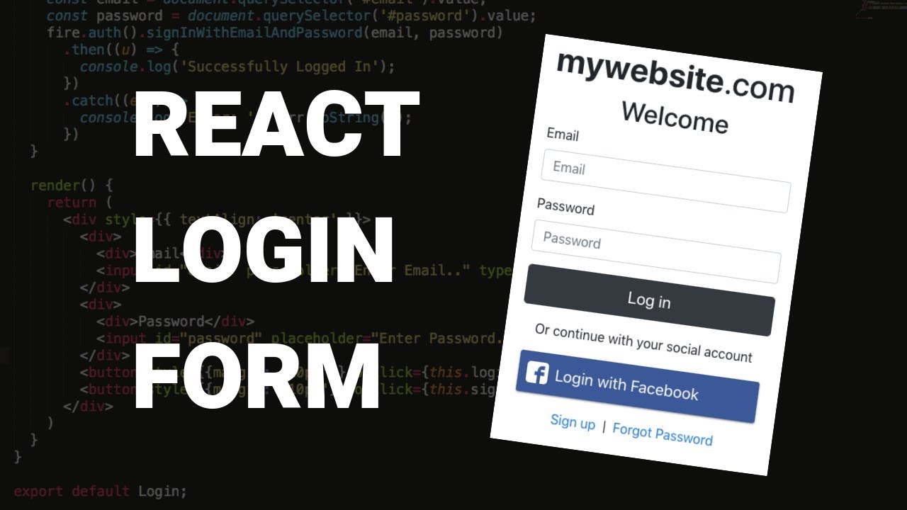 React Login Form with Bootstrap Style | reactstrap tutorial