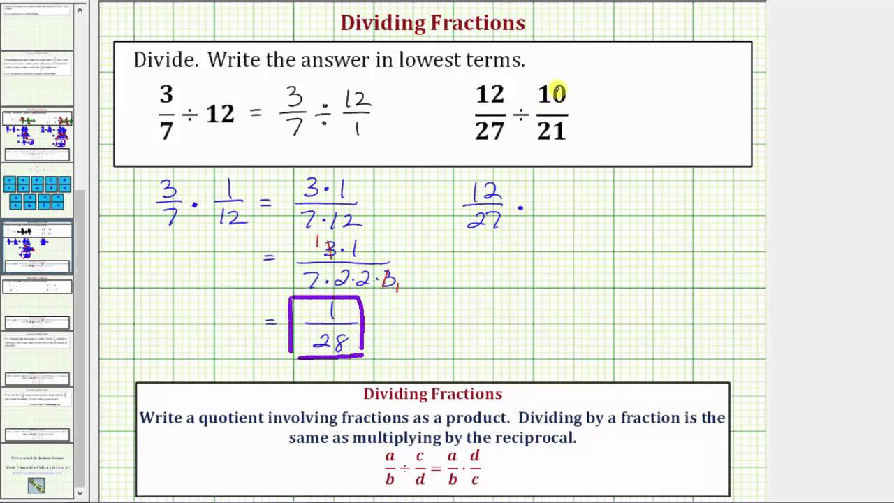 Ex 3:  Divide Fractions