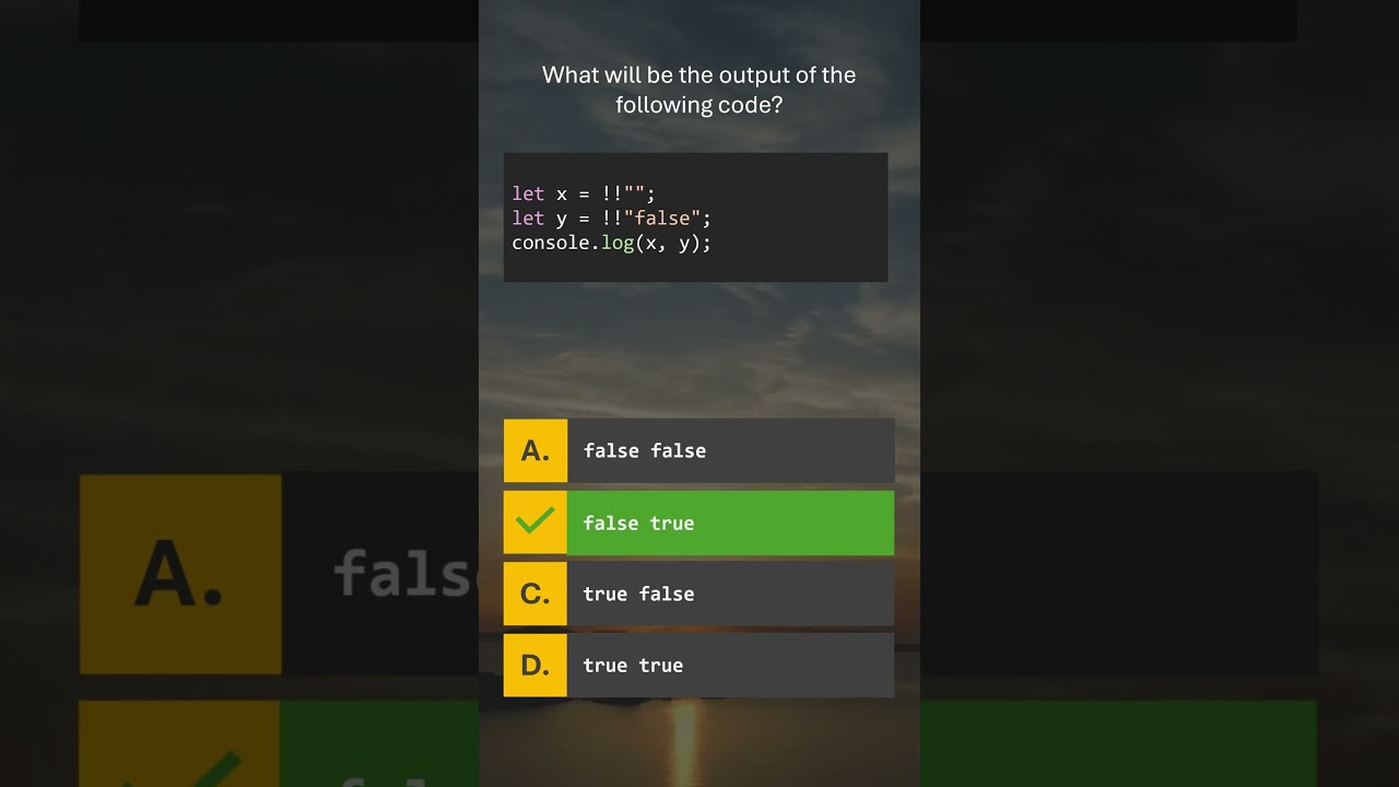 #TestYourJavaScript  44 / 100 JavaScript MCQ & Answer #javascript #programming #coding #procademy