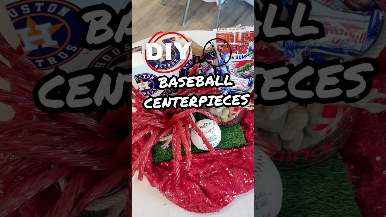 DIY Baseball Party Centerpiece ⚾🧢 #Baseball #BaseballCenterpieces #Centerpieces #DIY