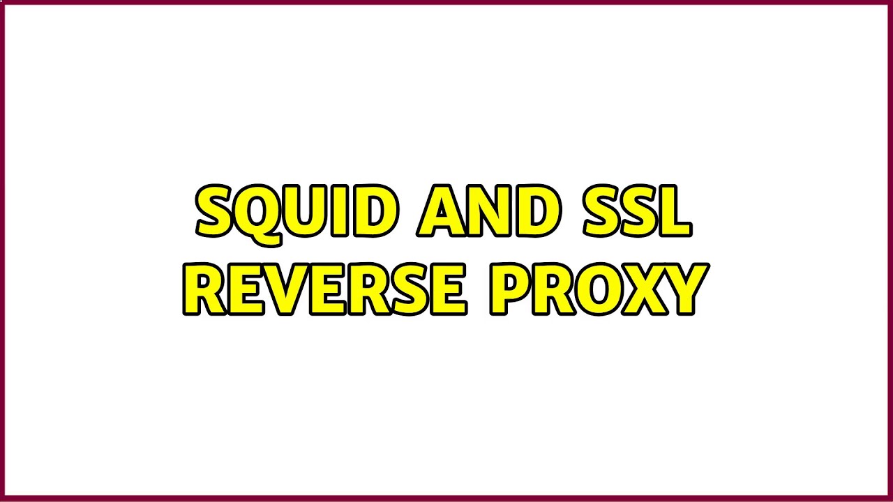 Squid and SSL Reverse Proxy (2 Solutions!!)