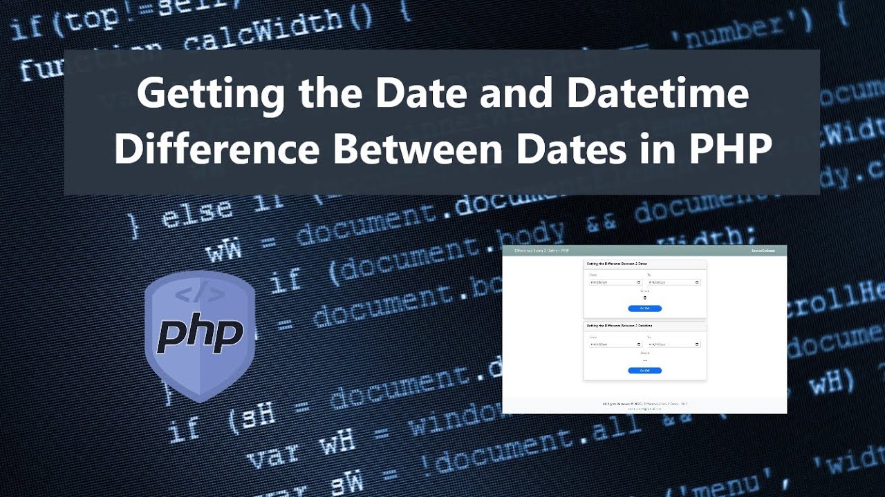 Getting the Date and DateTime Difference Between Dates in PHP Snippets Demo