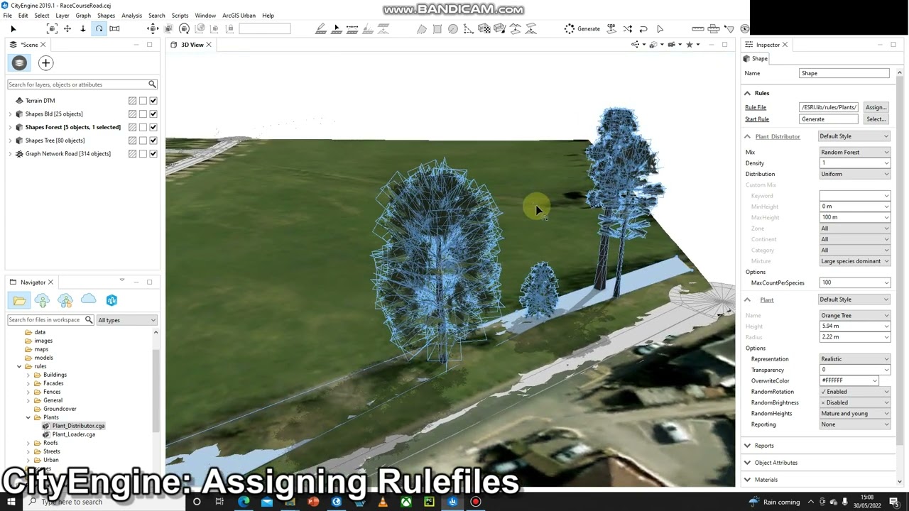 CityEngine: Assigning Rulefiles (Trees)