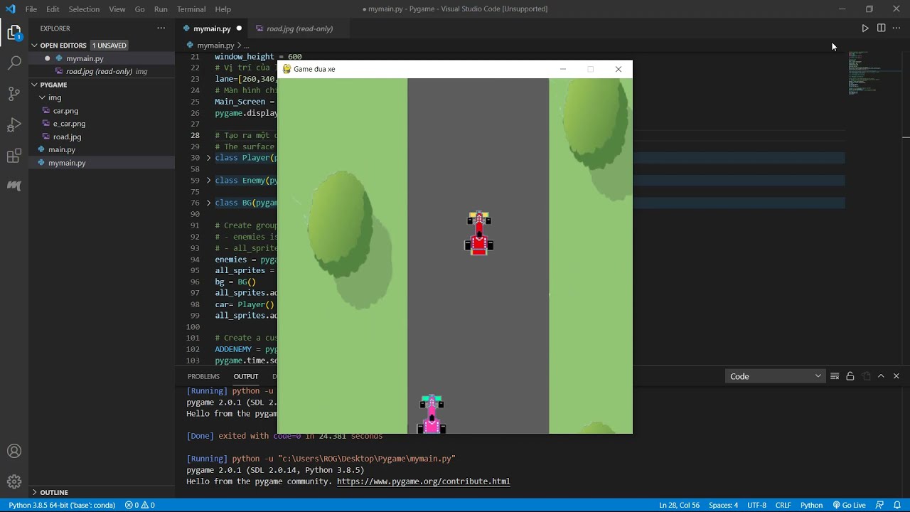 Demo - Lập trình game xe kí ức :) bằng Python