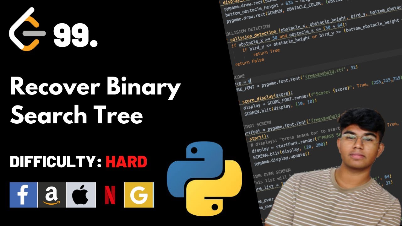 Recover Binary Search Tree | Leet code 99 | Theory explained + Python code