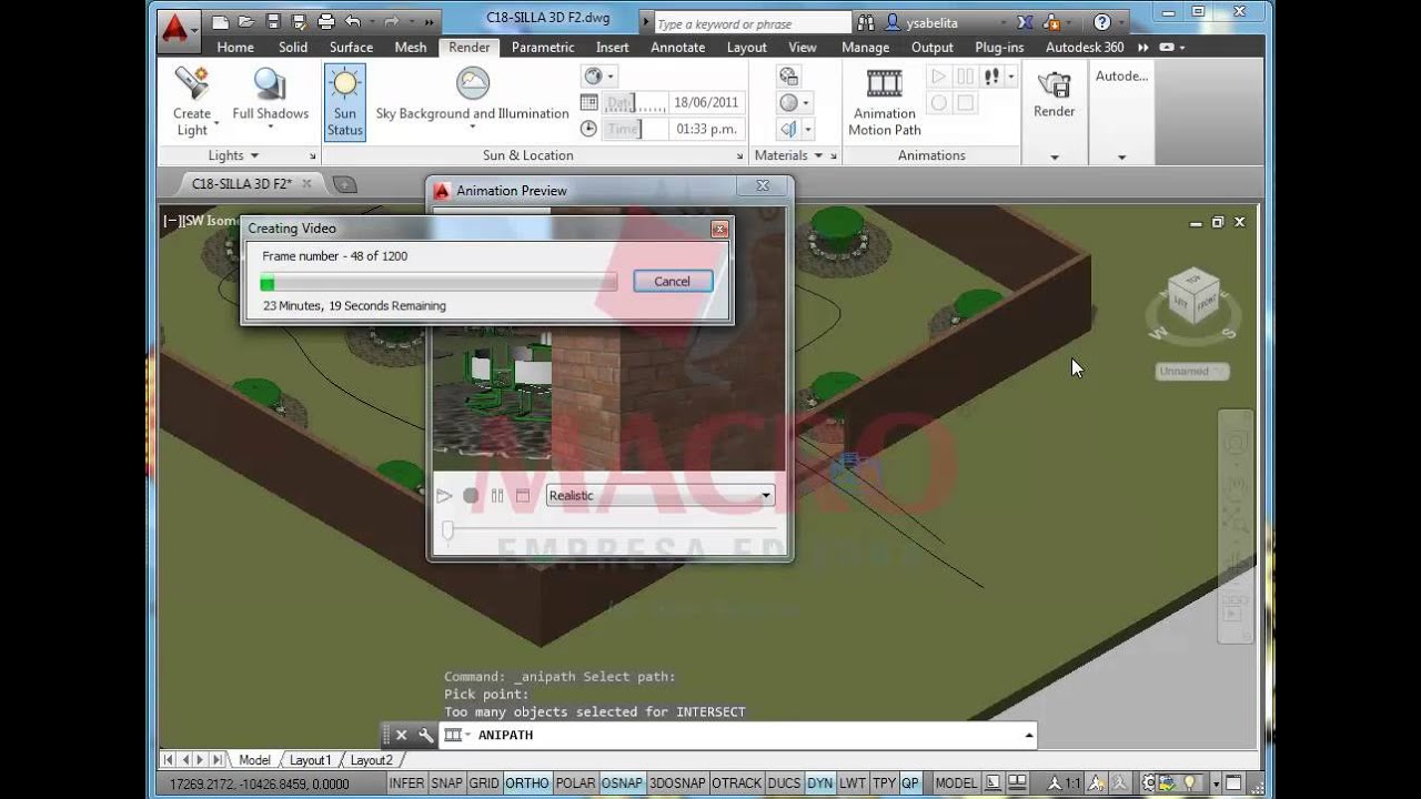 Autocad 2014 - Animation Motion path