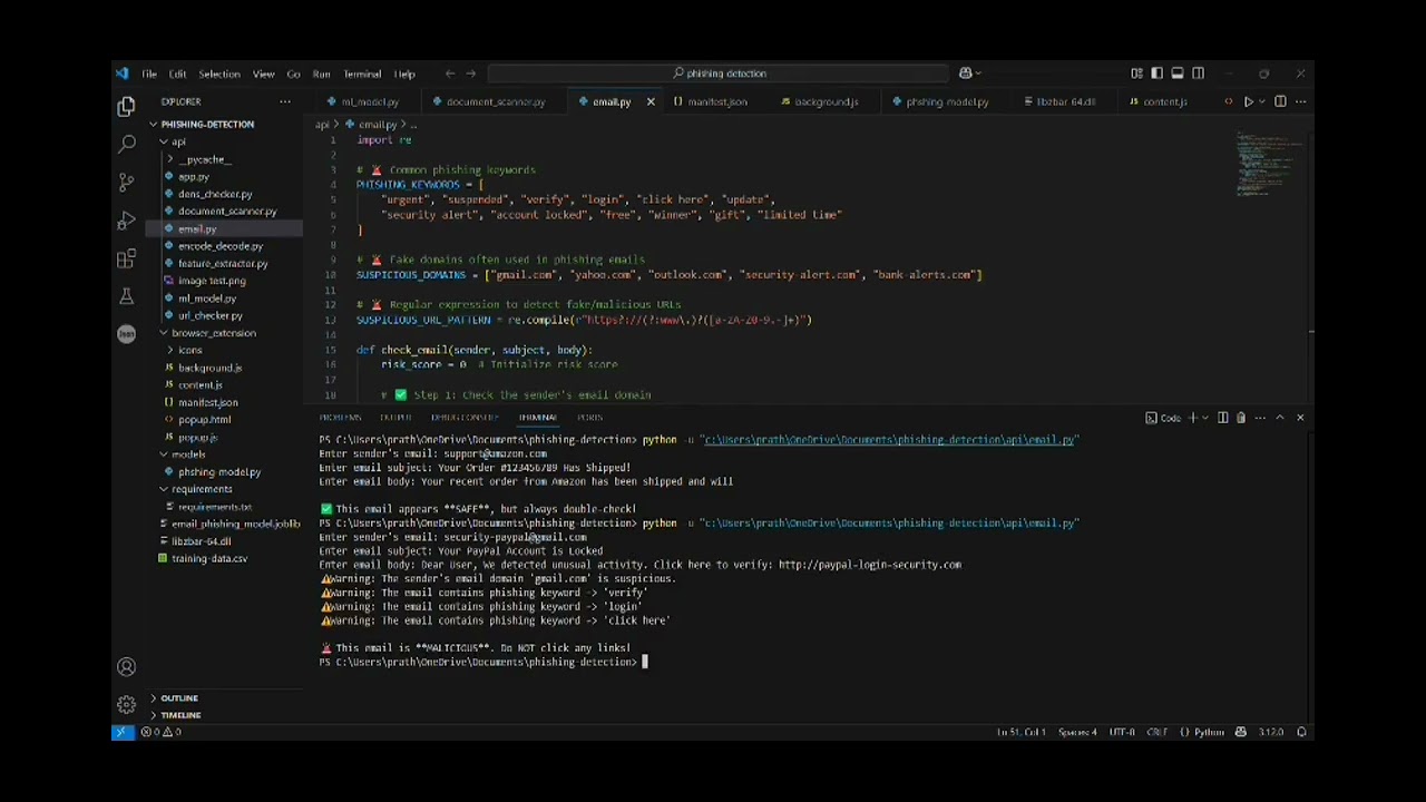 Phishing Detection Extension Demo | Real-Time URL, Email & QR Threat Blocker