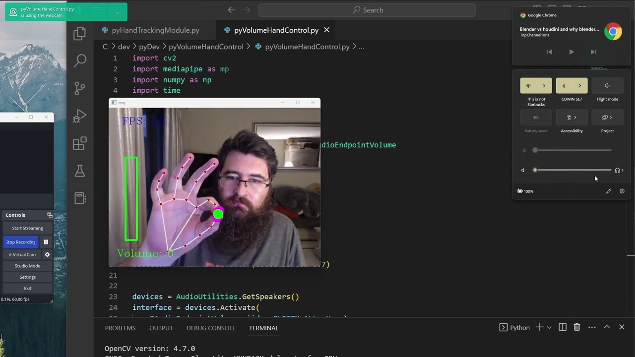Python OpenCV Volume Control with Gestures