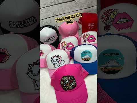 Trucker hats with embroidered iron on patches