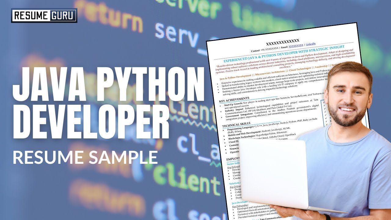 Resume format for java python developer role