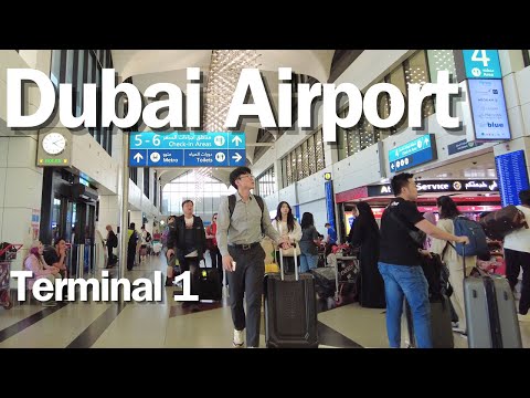 Dubai International Airport Terminal 1 Walking Tour 4K