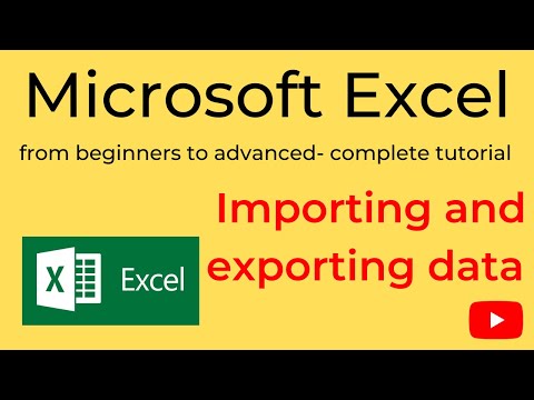Importing and exporting data in MS Excel