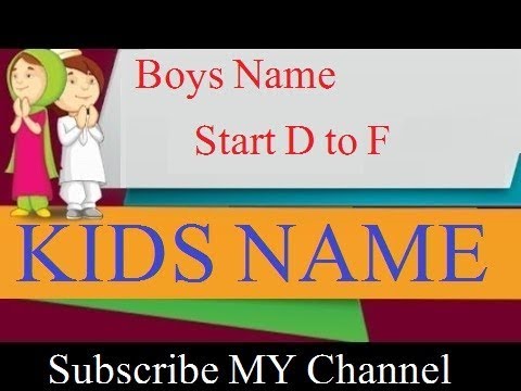 Boys Name Start D to F || With Meaning || Kids Name