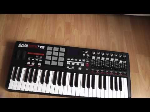 Akai MPK 49 usb midi keyboard - unboxing + test with ableton