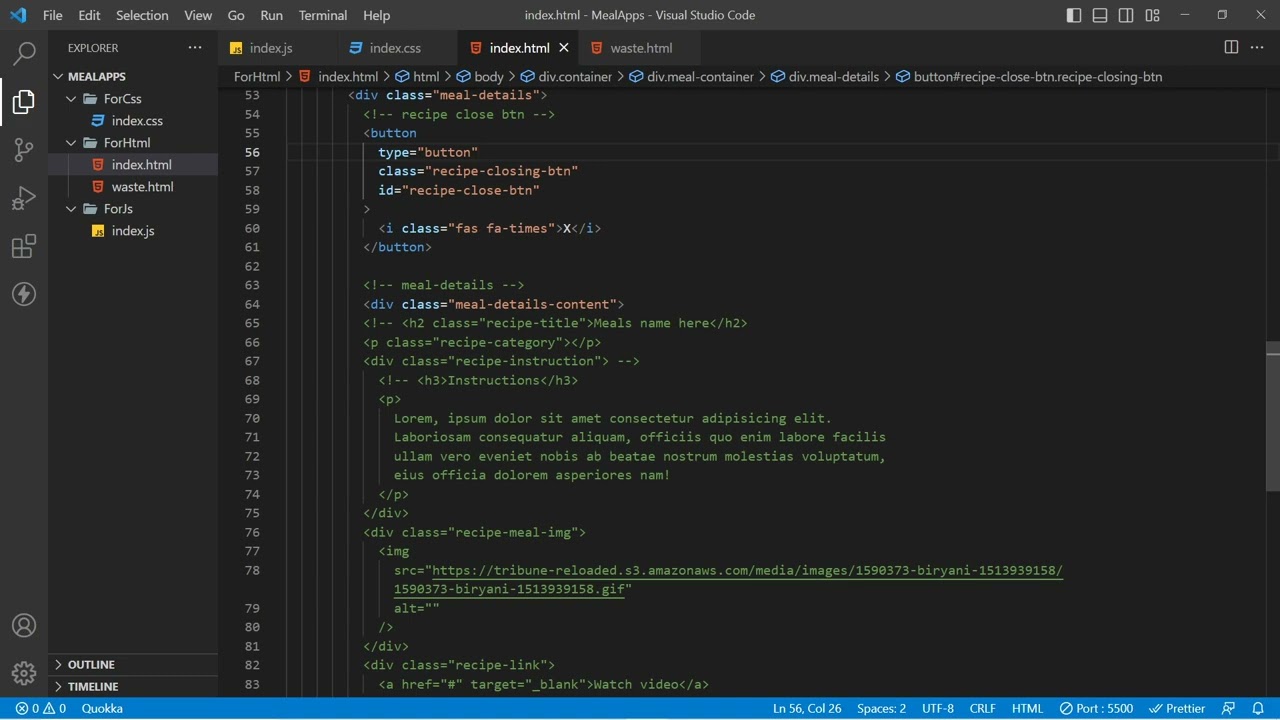 MealApp Code | Coding Ninjas