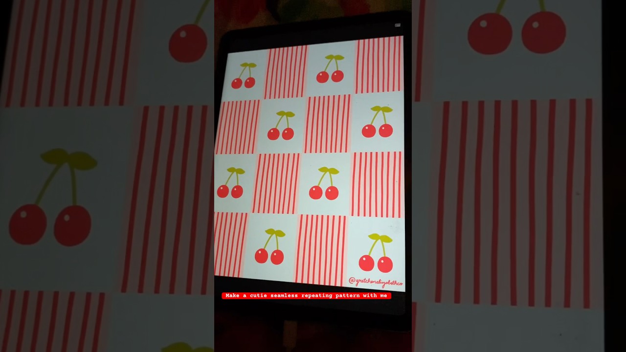 Cutie Cherry Pattern | Procreate Digital Art | Seamless Repeating Pattern Tutorial #digitalart