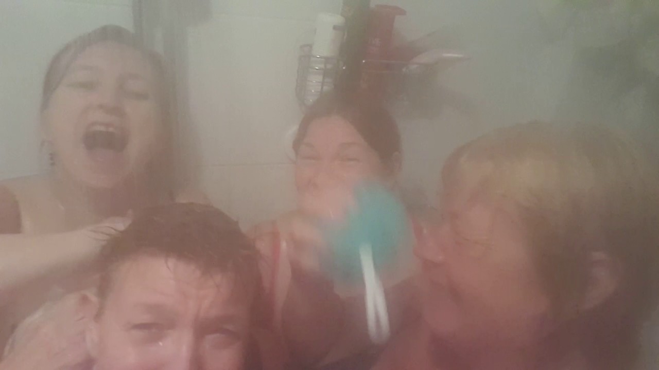 Four lady friends in the shower july 2017