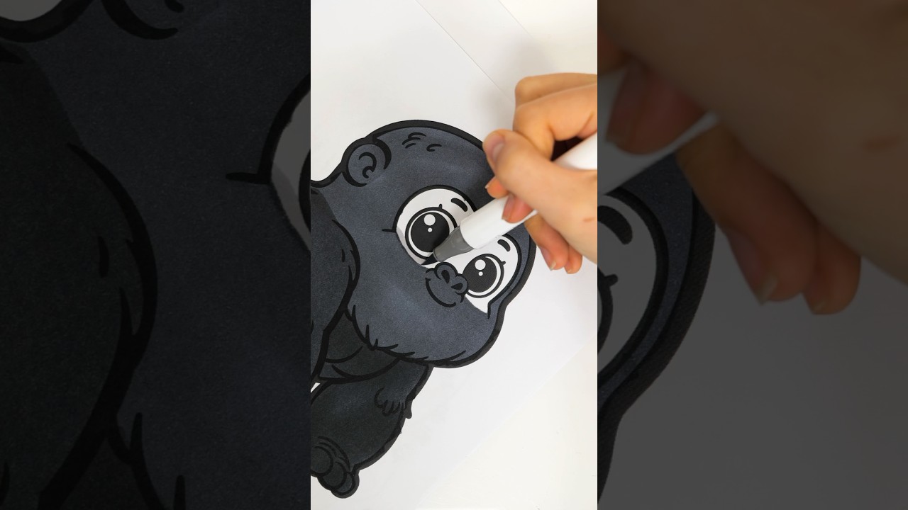 Coloring a Gorilla 🦍 #shorts #coloring #coloringbook #coloringpages #satisfying #gorilla #colouring