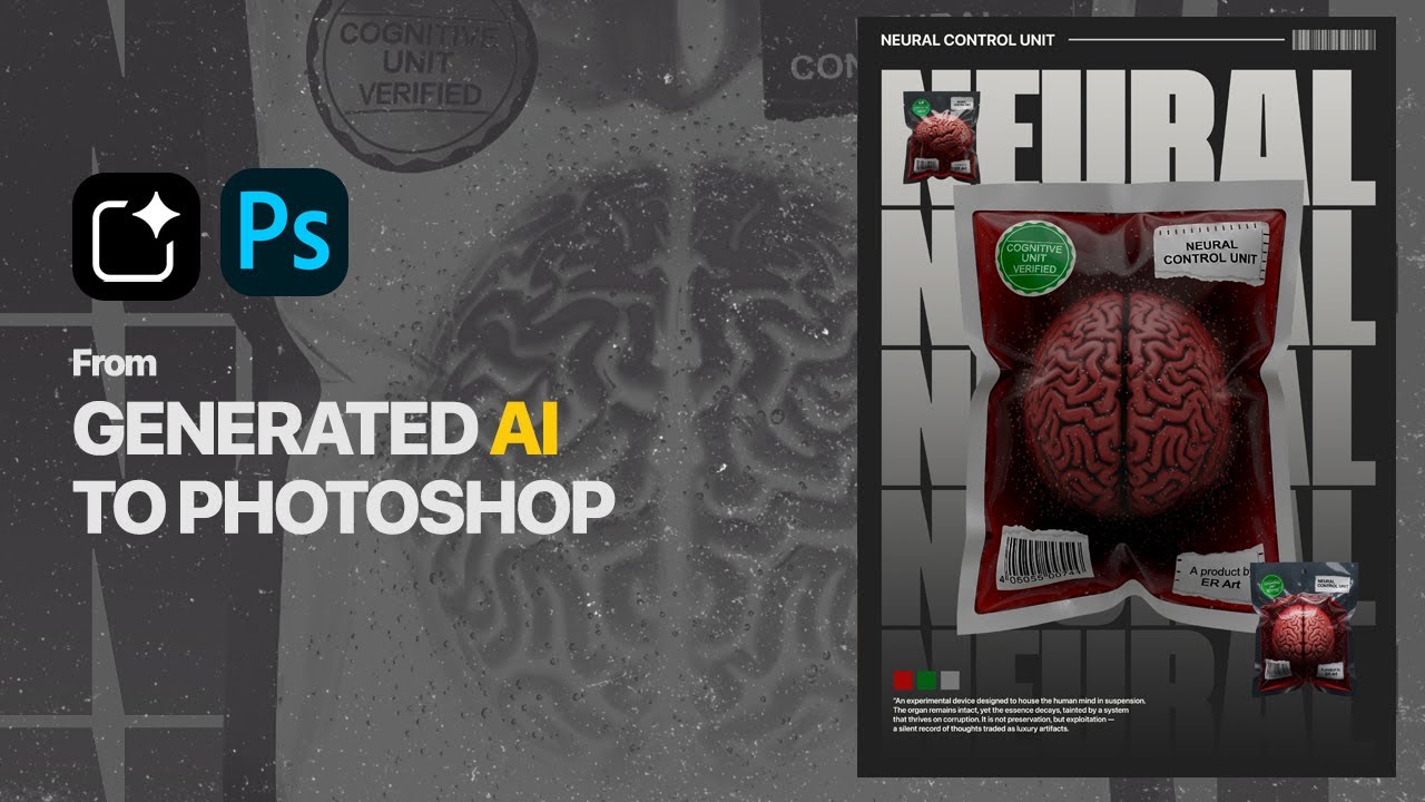 Photoshop Tutorial: Experimental Brain Poster with AI Artwork