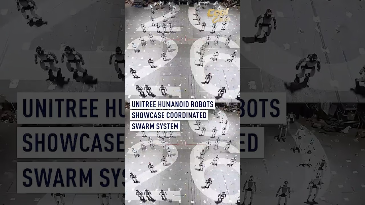 Unitree humanoid robots showcase coordinated swarm system #coolChina # ...
