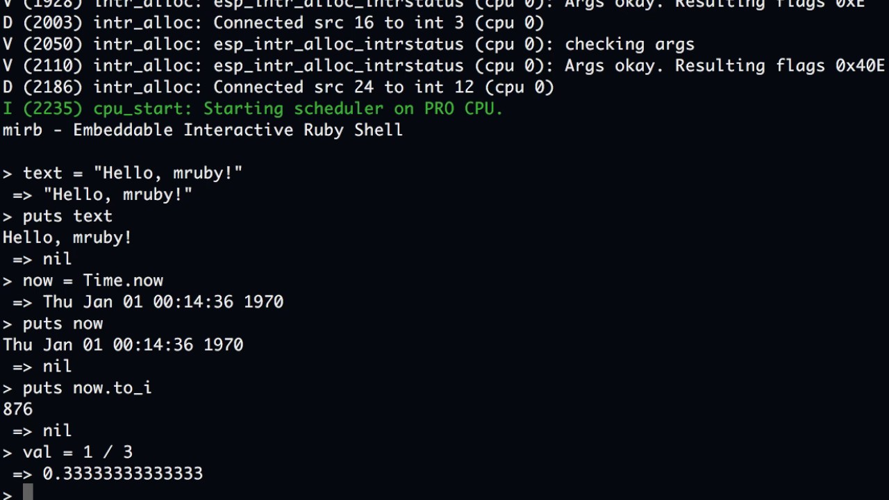 mruby (mirb) on ESP32