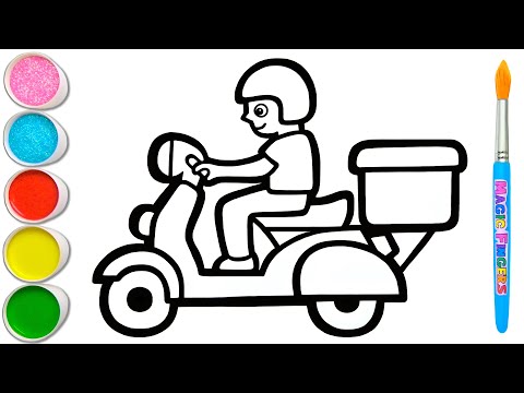 Drawing, Painting and Coloring Food Delivery for Kids & Toddlers | Draw, Paint With Me #226