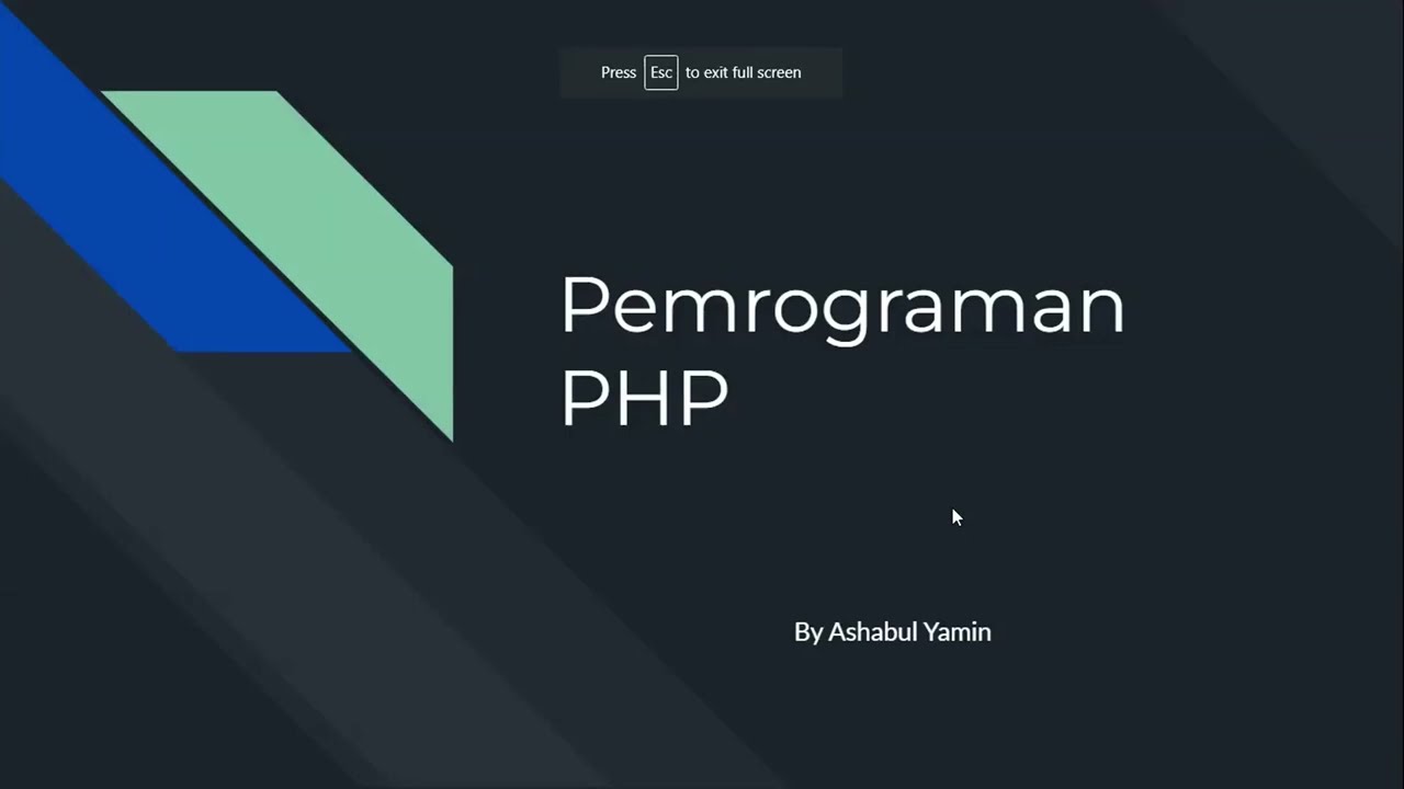 Belajar 2 - Pemrograman PHP - Struktur Dasar - Part 1