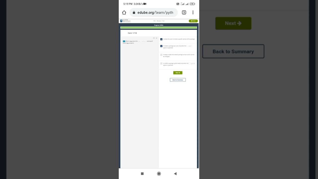 Python - Essential 2 module test 1