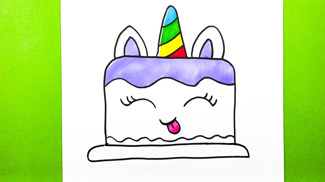 Kolay Pasta Çizimi, Sevimli Unicorn Pasta Resmi Adım Adım Nasıl Çizilir, Kolay Çizimler