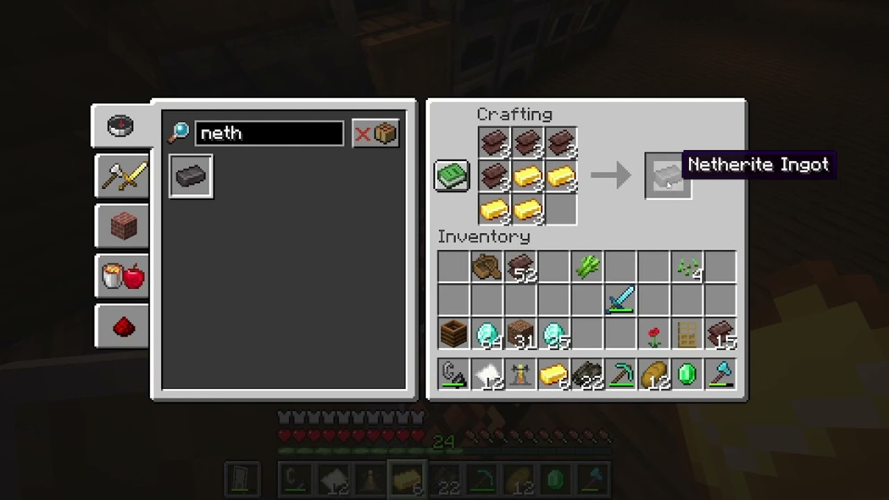 3 netherite ingots