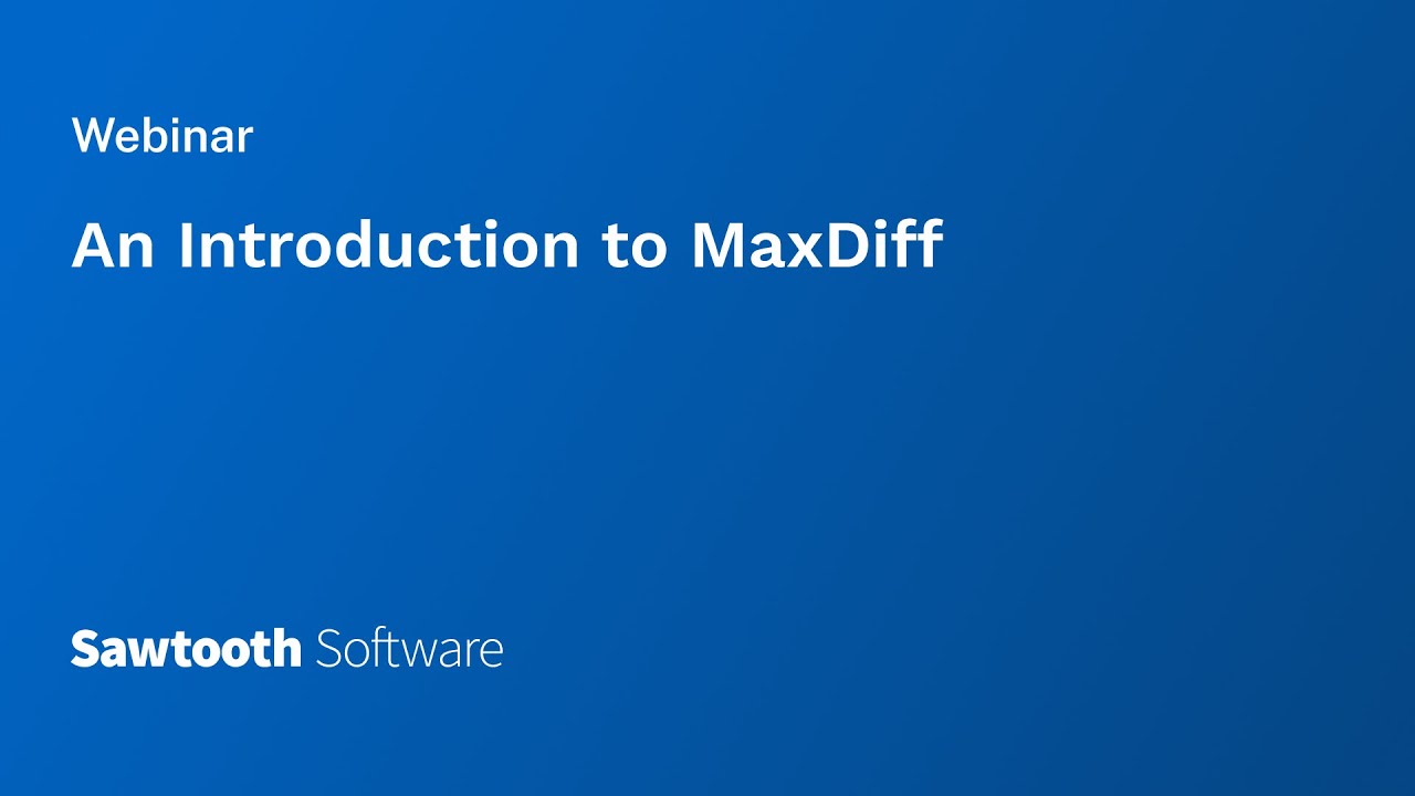 An Introduction to MaxDiff