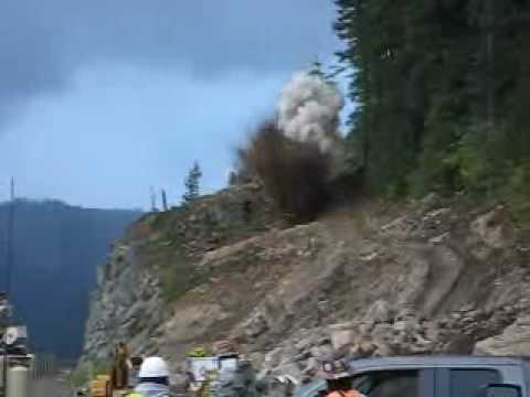 I-90 rock blasting near Snoqualmie Pass