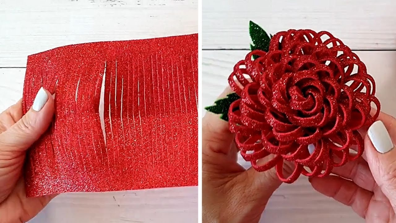 Cómo Hacer una Flor de Foami con Brillo | Paso a Paso Fácil