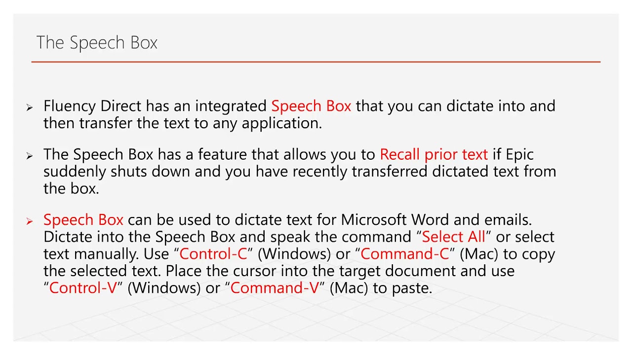 Fluency Direct Basic Dictation