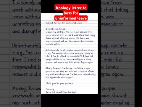 Apology letter to boss for uninformed leave #application #letter