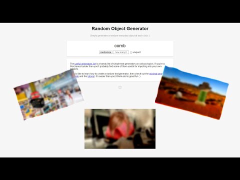 Making Random Pictures with a Random Object Generator