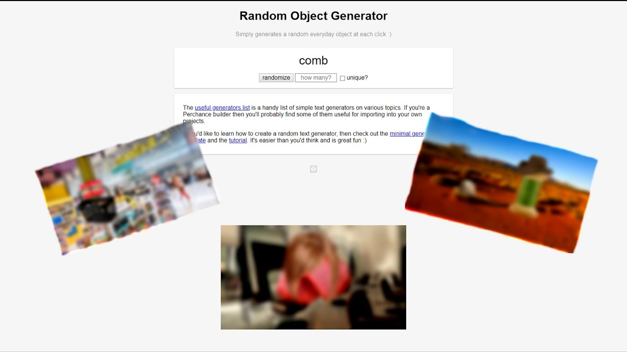 Making Random Pictures with a Random Object Generator