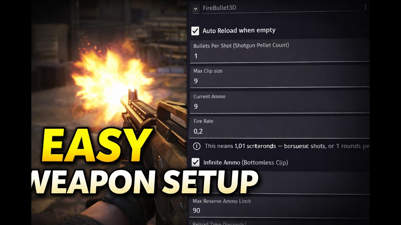 GDevelop 3D Tutorial: Advanced Weapon System & FireBullet Behavior