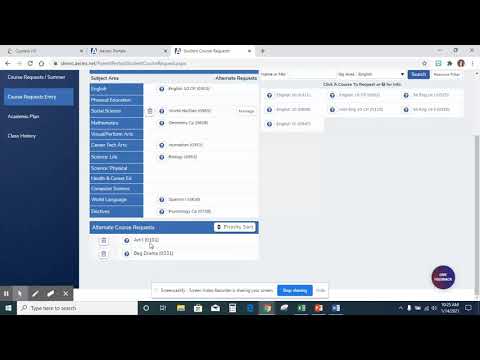 Directions Course Request Entry Portal through Aeries