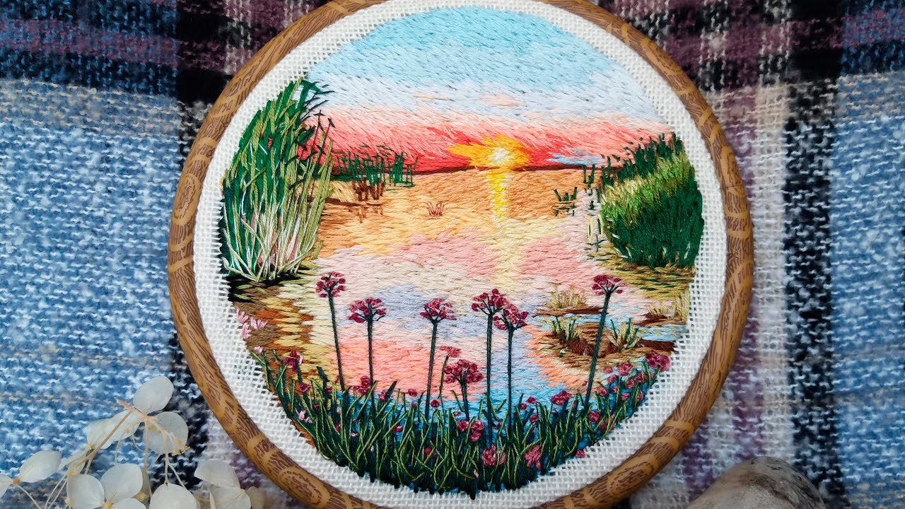 How to Embroider a Beautiful Sunset – PDF step-by-step guide + Video Tutorial