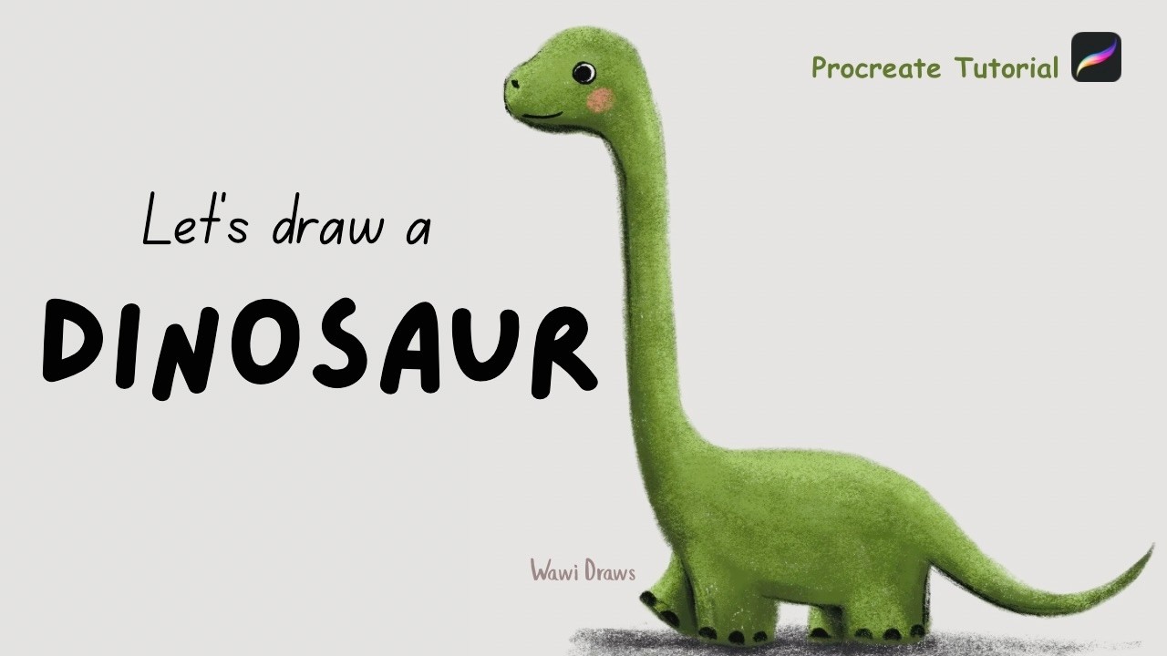 how to draw a dinosaur | procreate tutorial | Step by step tutorial