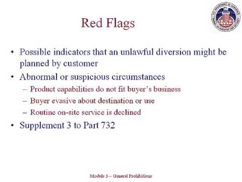 BIS General Prohibitions Including Prohibited End-Users and End-Uses and Activities: Module 3
