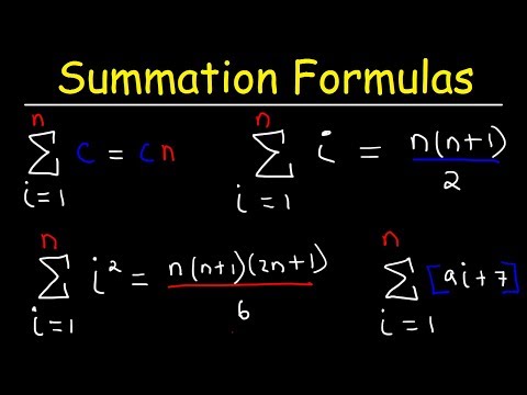 Summation Formulas and Sigma Notation - Calculus