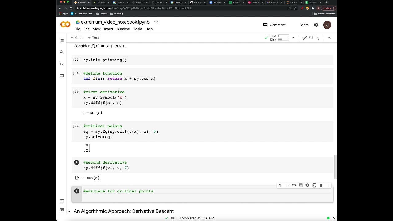 24 Calculus: Example II Second Derivative Test with Python
