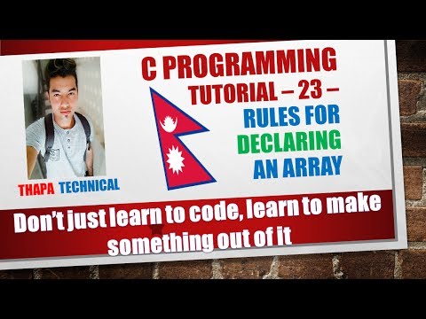 Learn C Programming Tutorial 23 Rules for Declaring an Array Nepali - Mind Luster