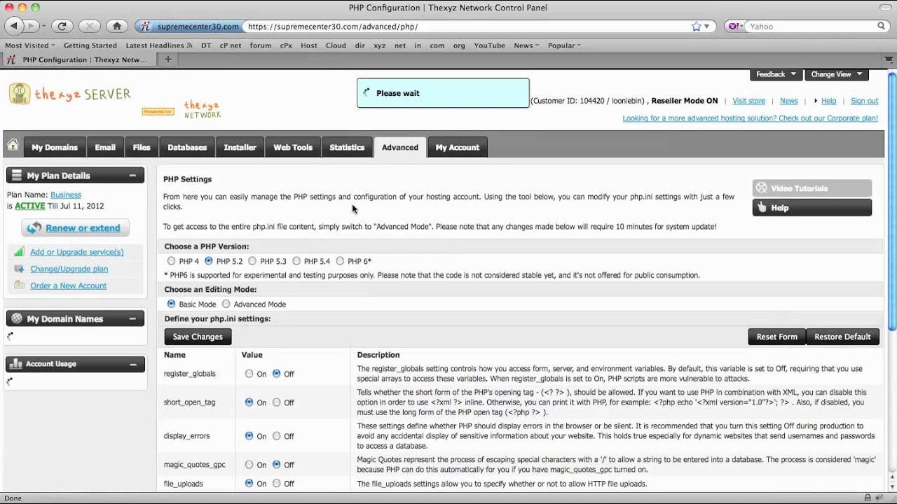 How to edit the php.ini file